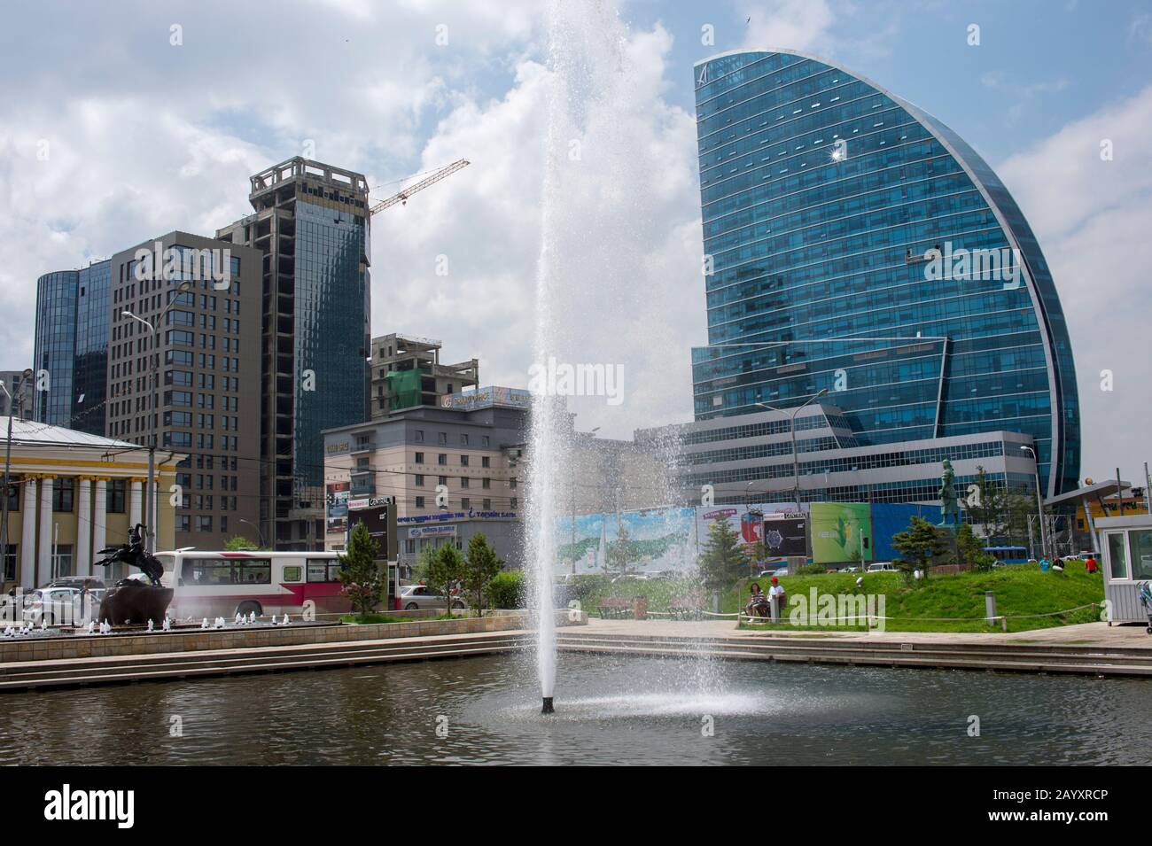 View of the Blue Sky building in downtown Ulaanbaatar, Mongolia Stock ...