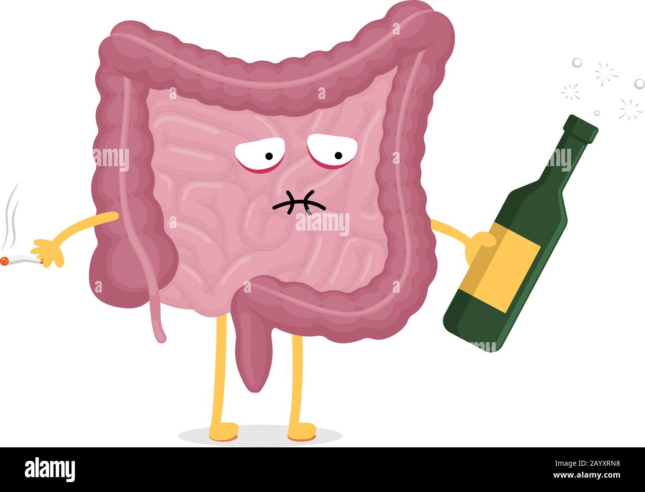 Alcohol addiction sad depressed Stock Vector Images - Alamy