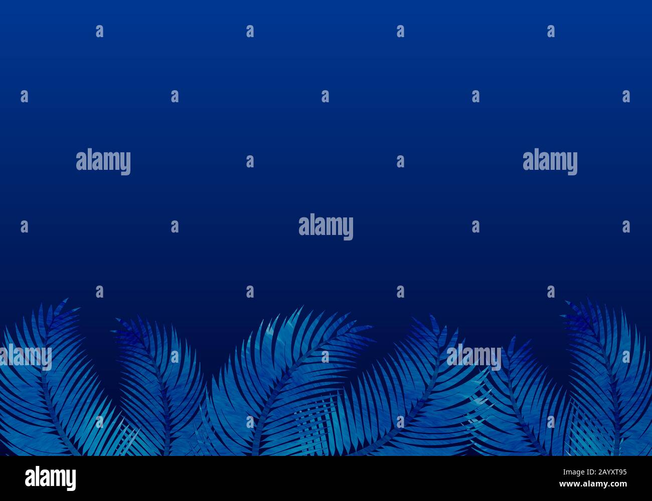Blue tropical background, watercolor palm leaves Stock Photo - Alamy