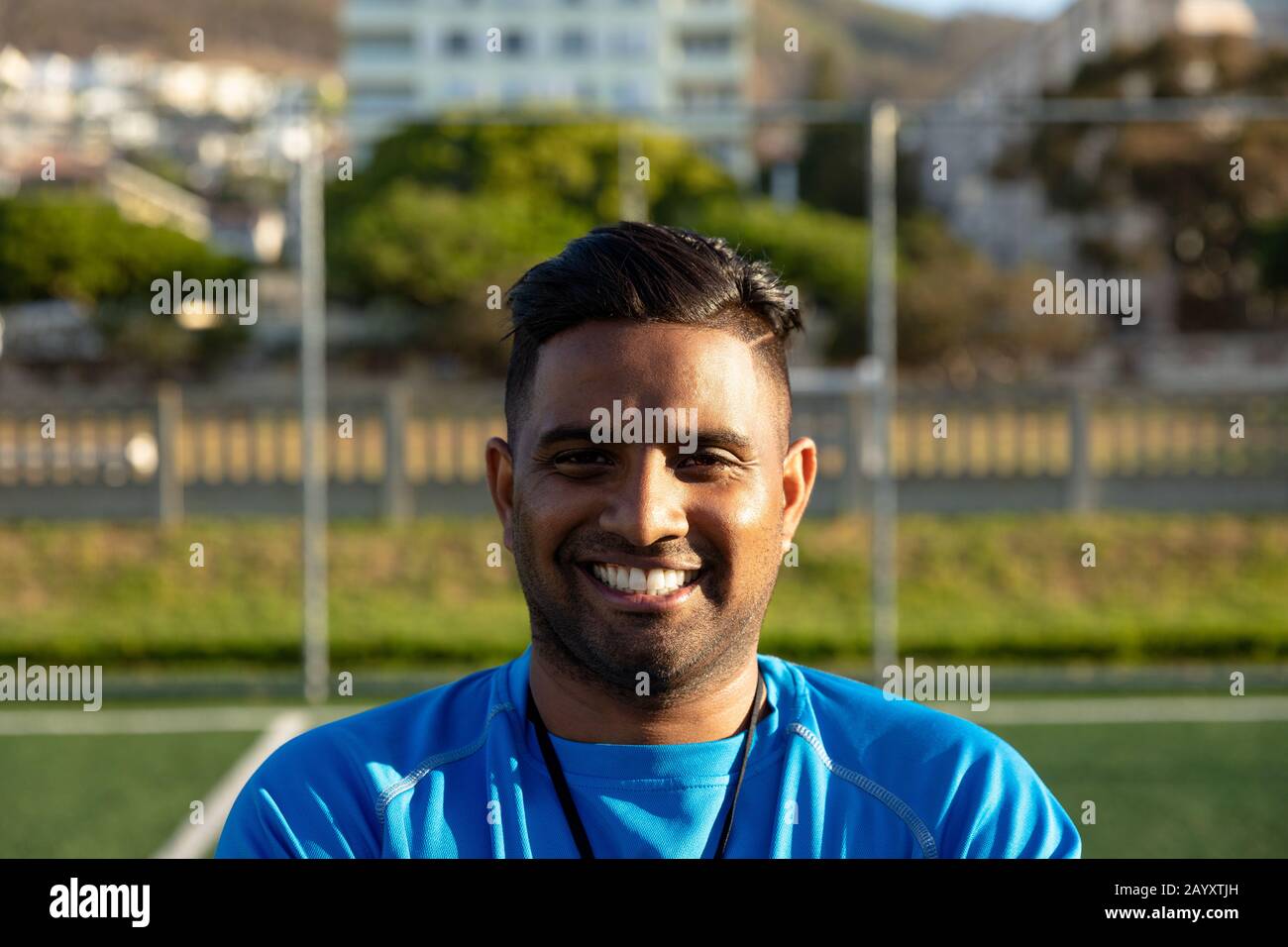 Coach smiling football hi-res stock photography and images - Alamy