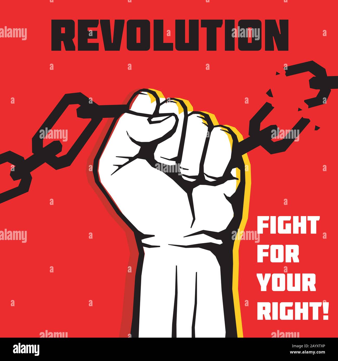 Vector freedom, revolution protest concept background with raised fist ...
