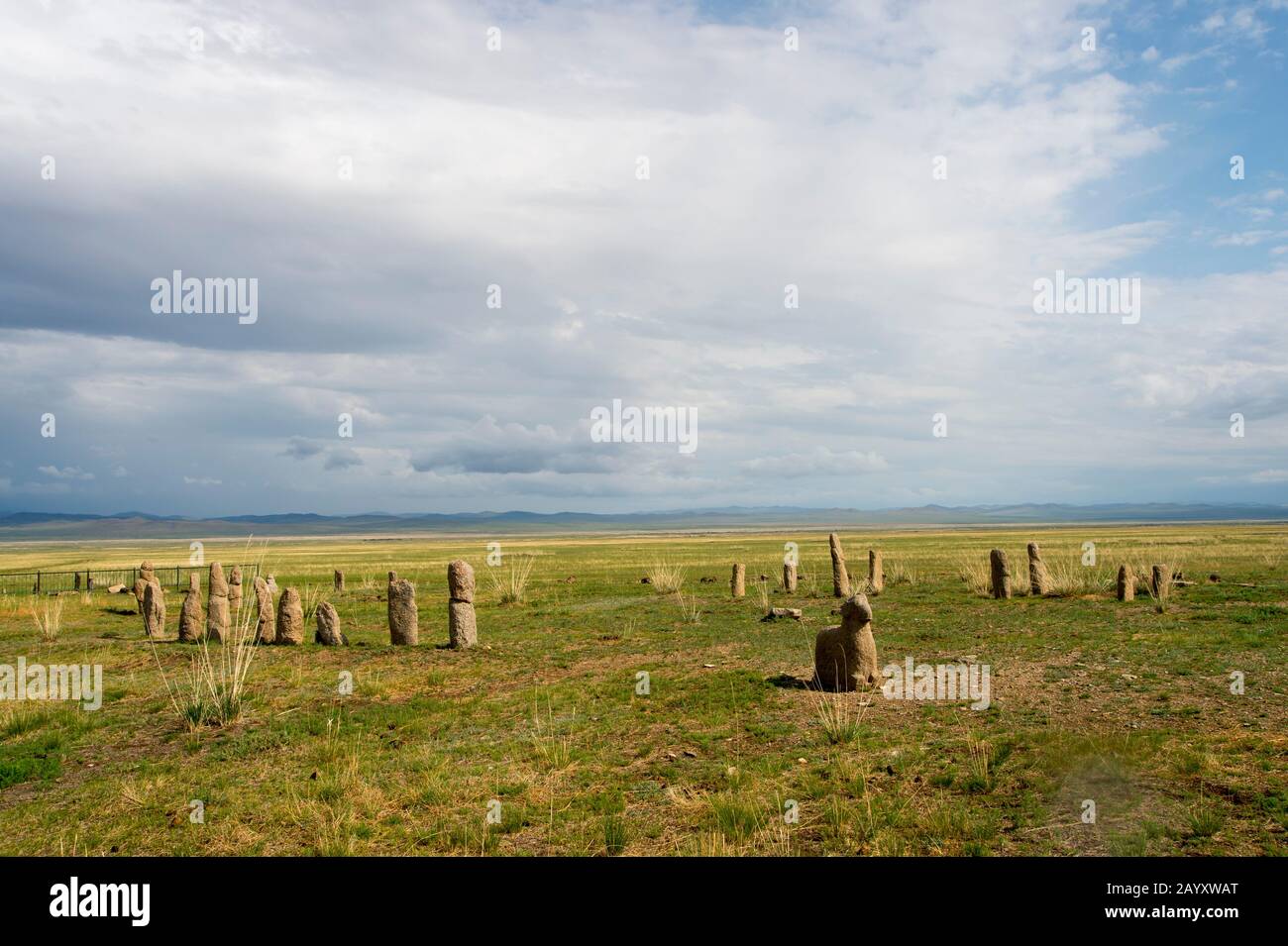 Ongot grave (Neolithic grave), in Tuul River valley, Hustai National ...