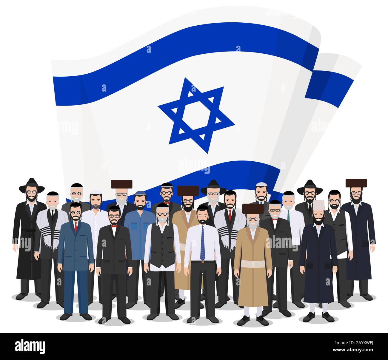 Social concept. Group adults and senior jewish people standing together ...