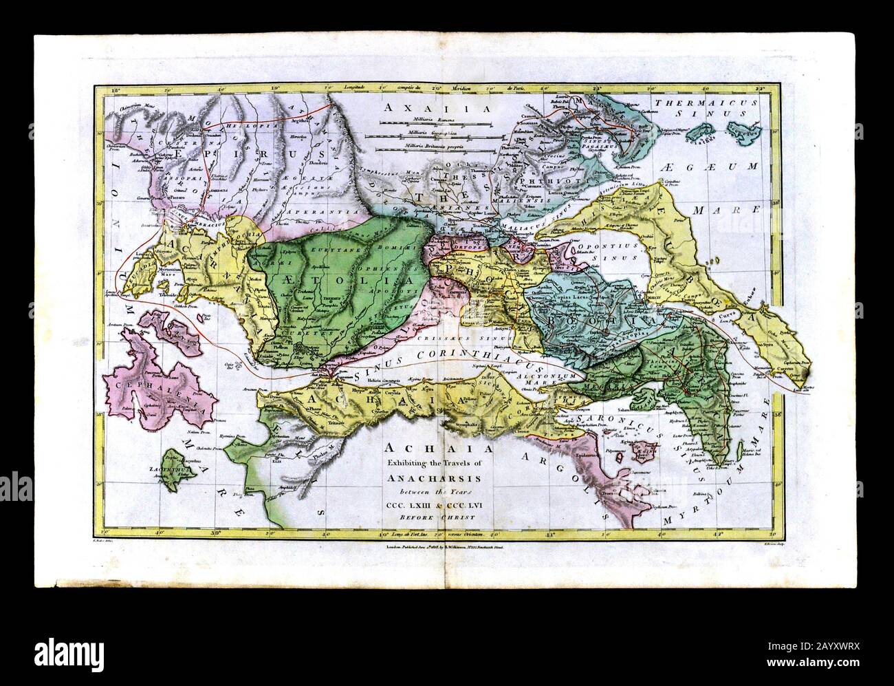 1808 Wilkinson Map Ancient Stock Photo - Alamy