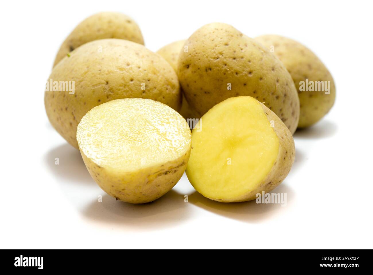 raw potato isolated on white background Stock Photo - Alamy