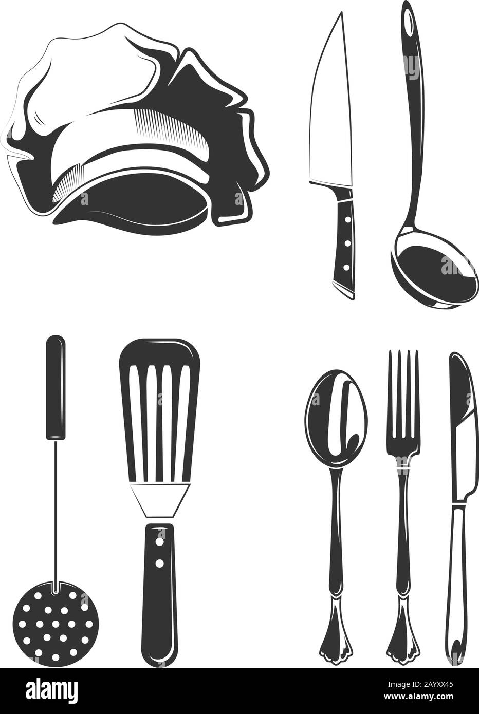 Vintage style elements for restaurant labels, badges, emblems, logos ...