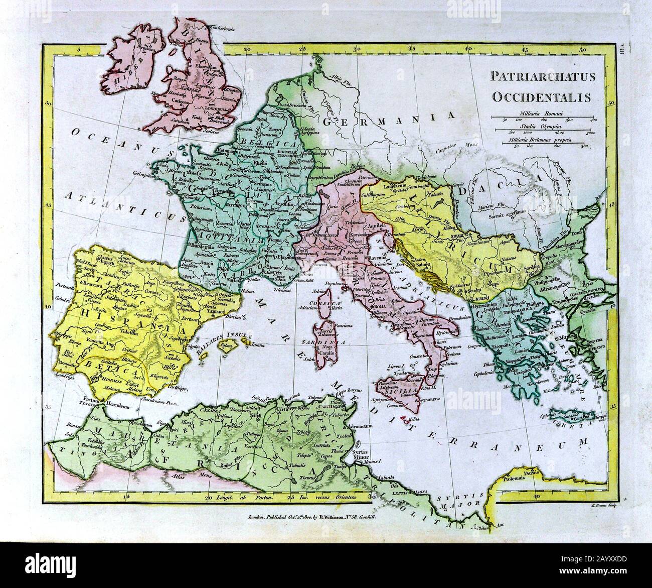 1808 Wilkinson Map Ancient Stock Photo - Alamy