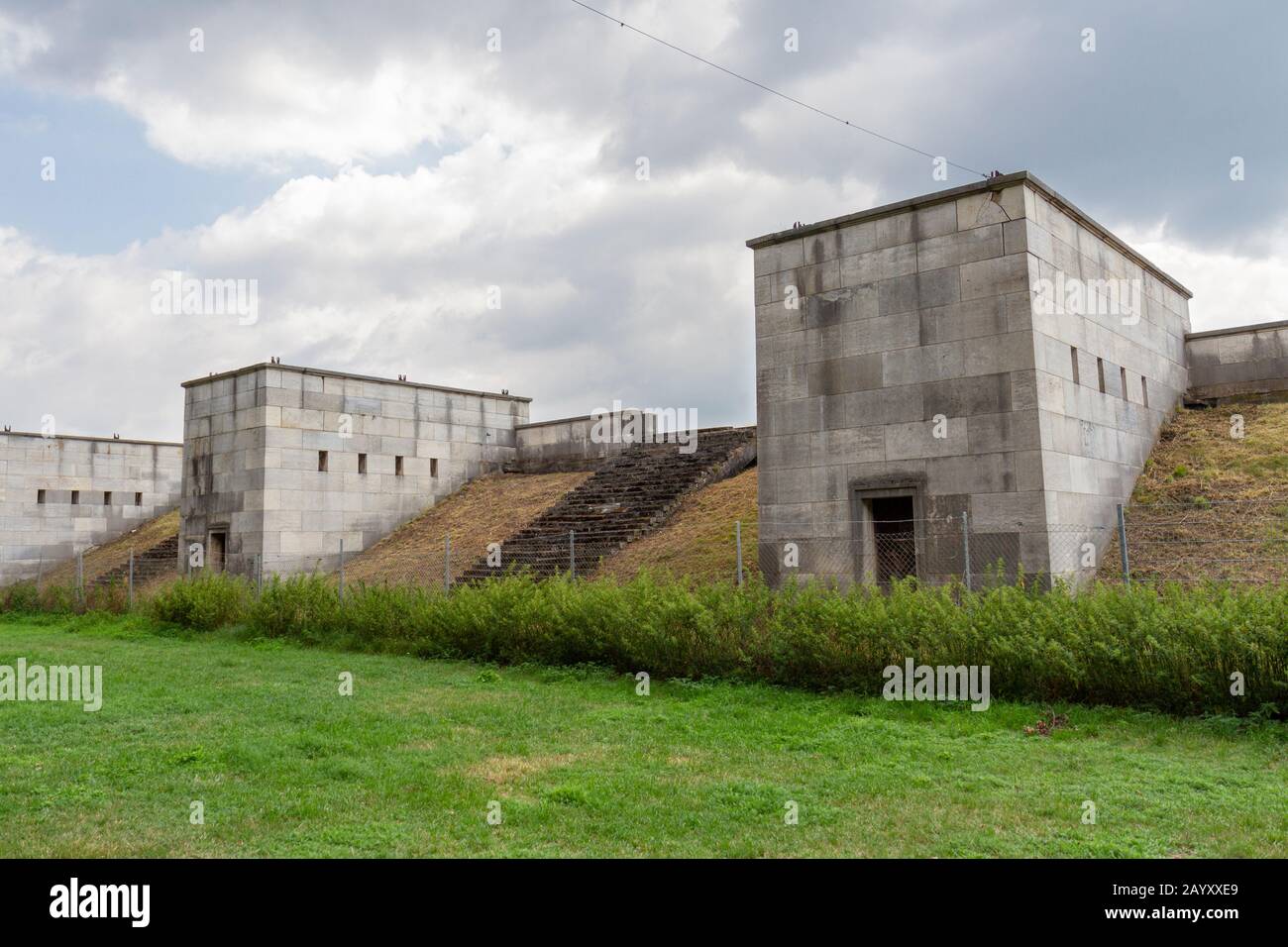 Part of the ruined stands (toilet blocks) around Zeppelinfeld, part of ...