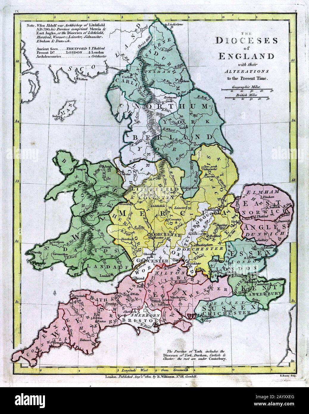 1808 Wilkinson Map Ancient Stock Photo - Alamy