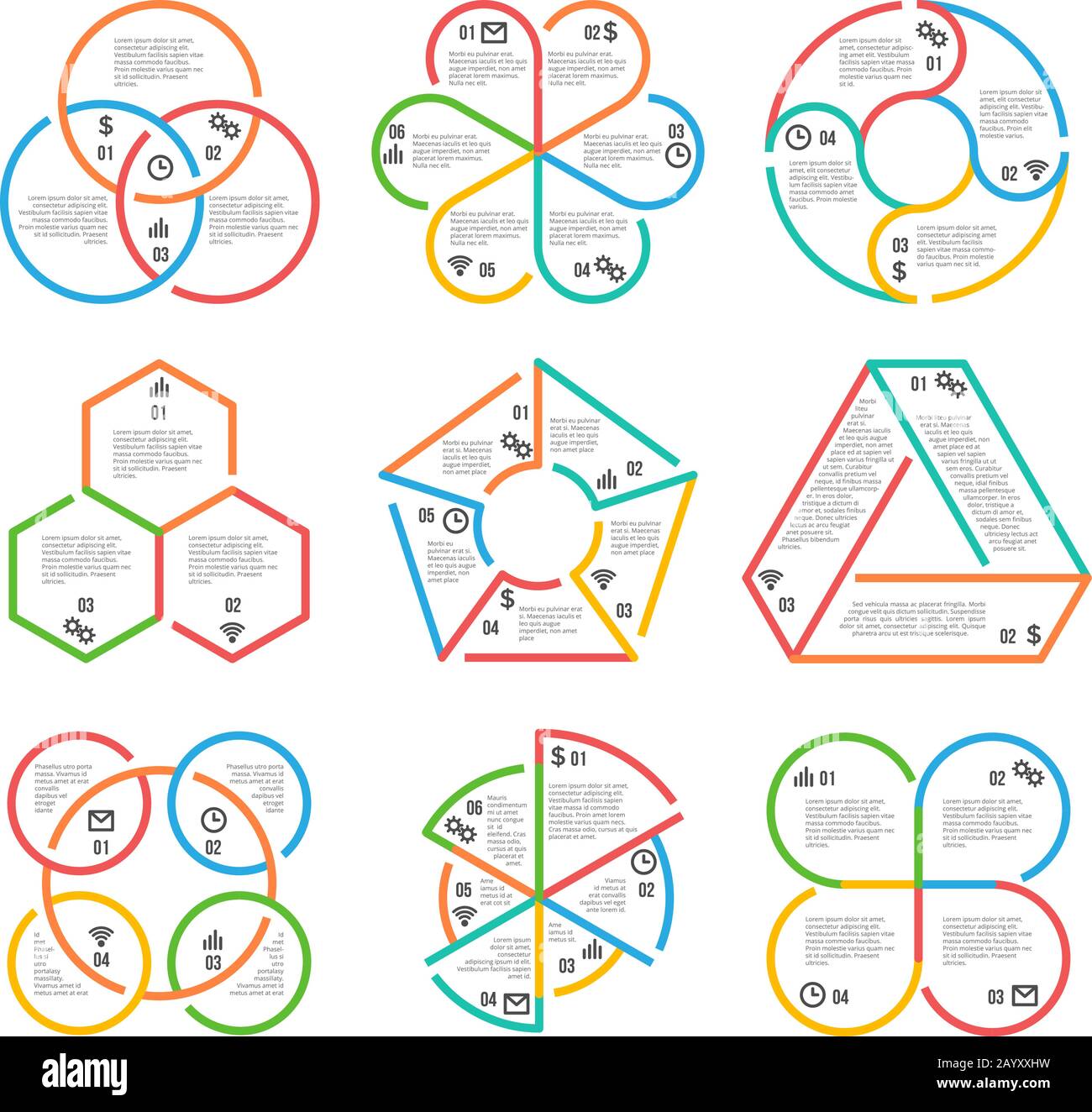 Color round diagrams vector Stock Vector Images - Alamy