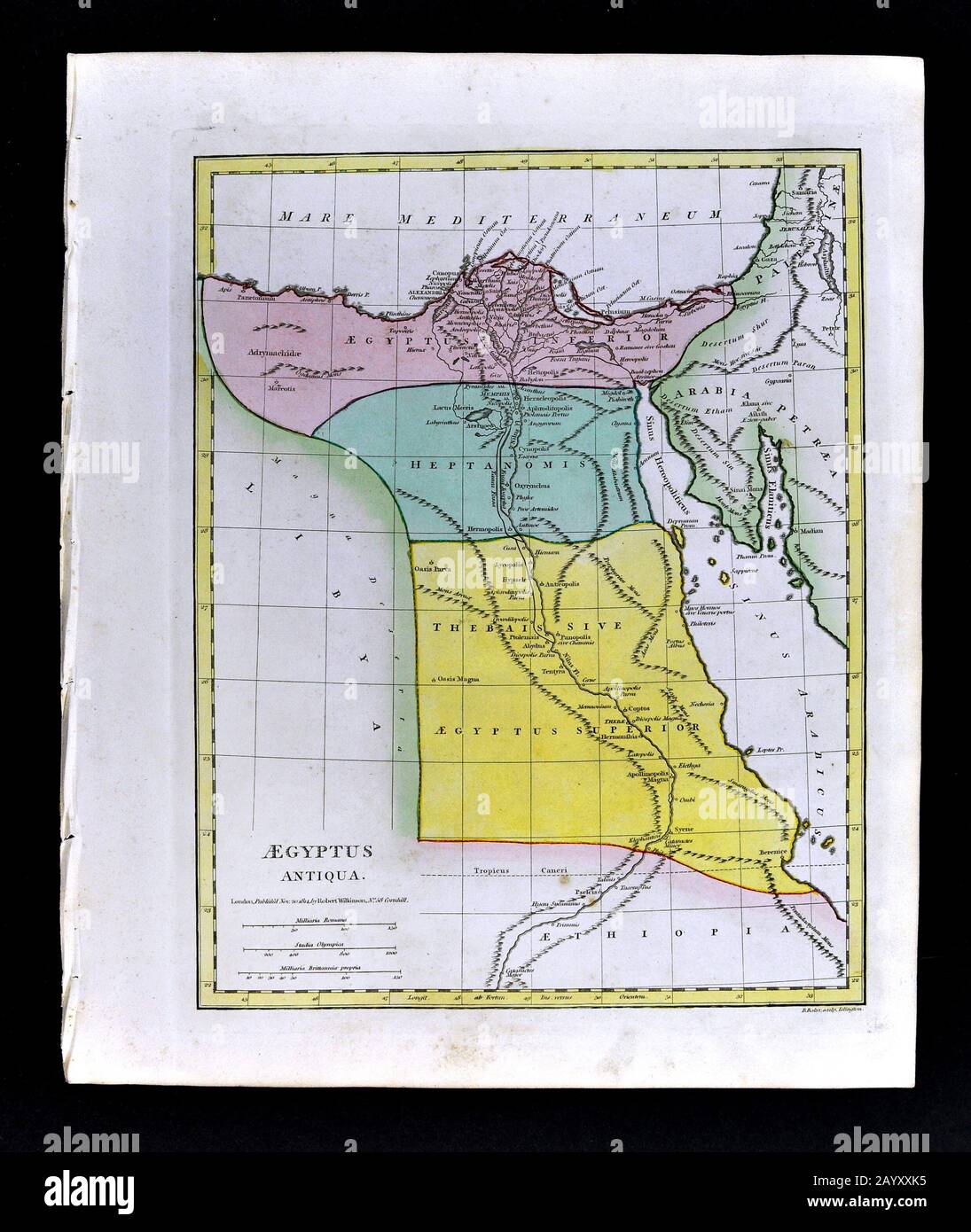 1808 Wilkinson Map Ancient Stock Photo - Alamy