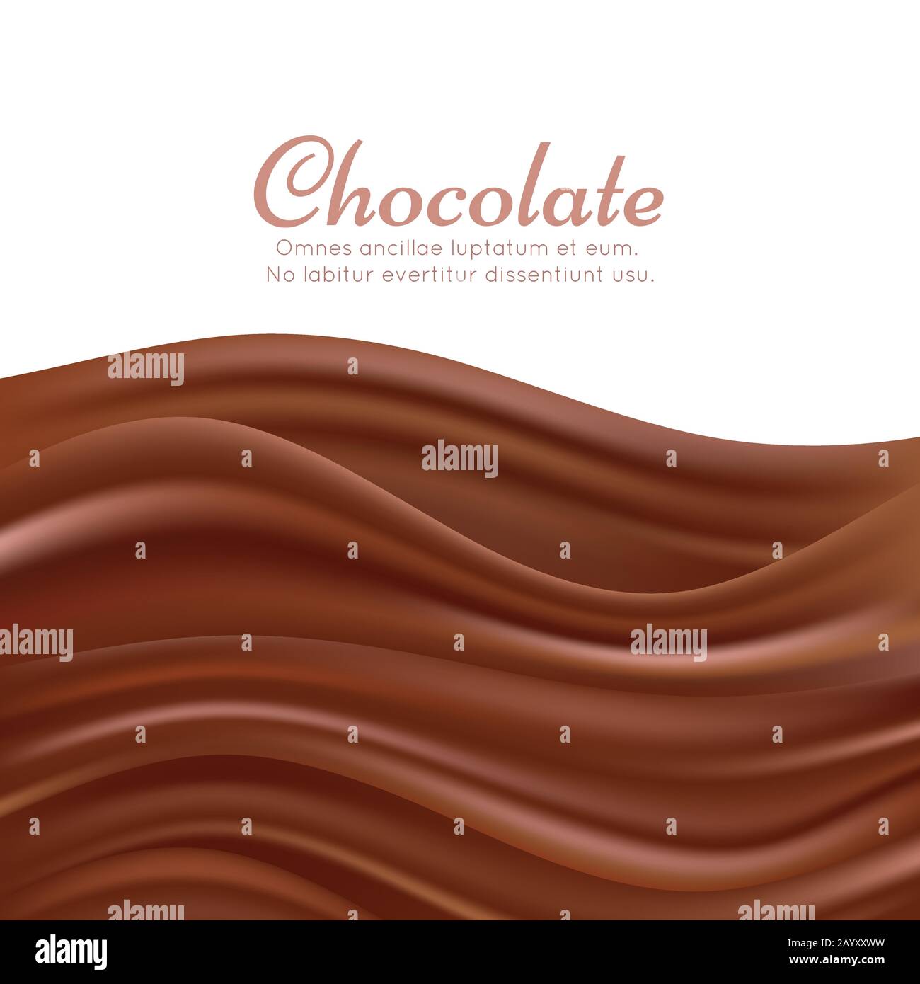 Wavy chocolate splash vector background. Template banner with chocolate ...
