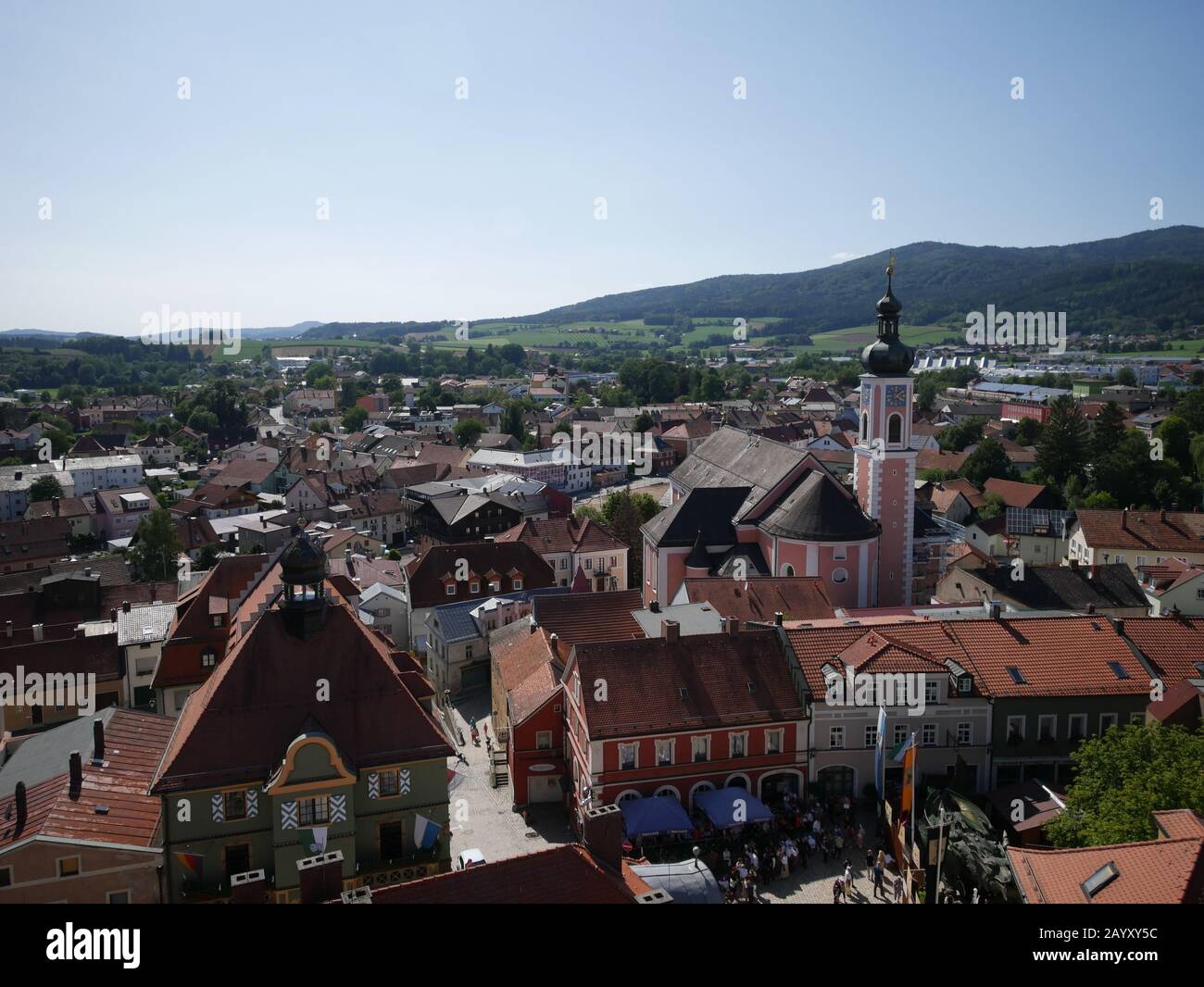 Furth im Wald, Germany: View over the inner city Stock Photo - Alamy
