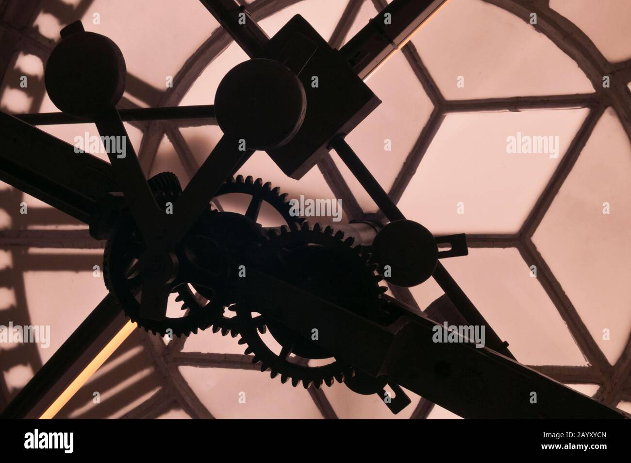 infrared picture inside the clock tower of Bath Abbey, Bath, Somerset ...