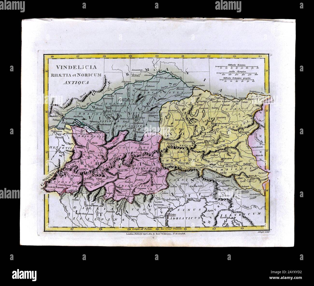 1808 Wilkinson Map Ancient Stock Photo - Alamy