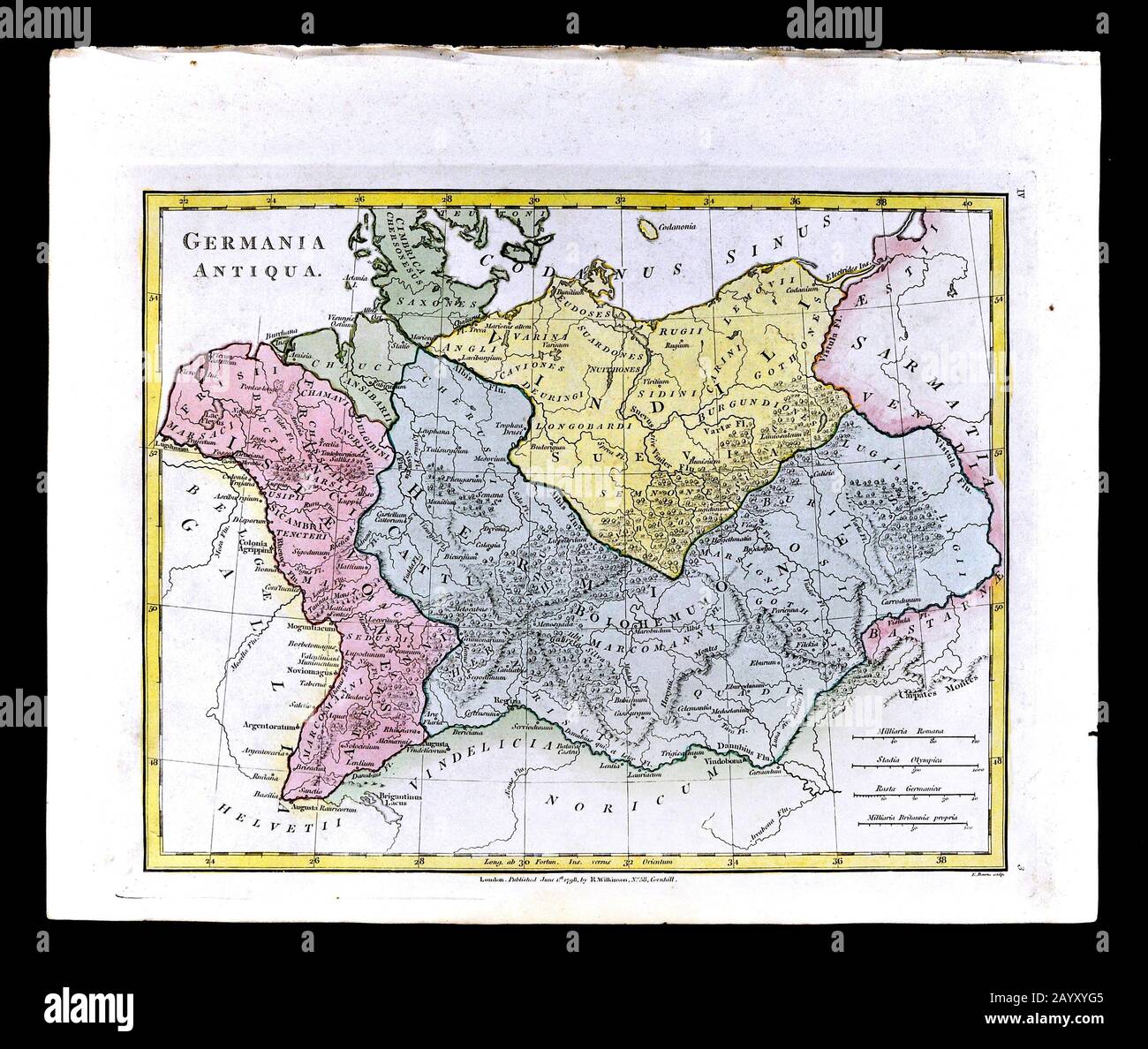 1808 Wilkinson Map Ancient Stock Photo - Alamy