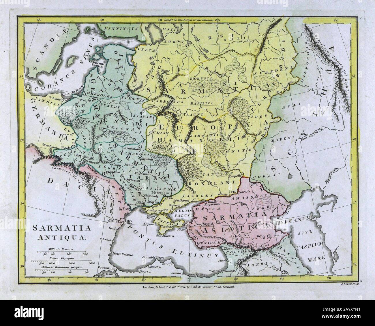 1808 Wilkinson Map Ancient Stock Photo - Alamy