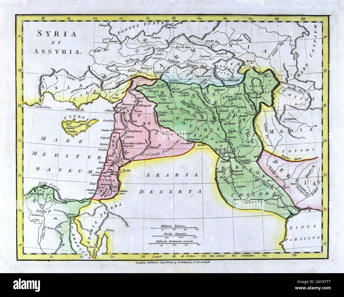 1808 Wilkinson Map Ancient Stock Photo - Alamy