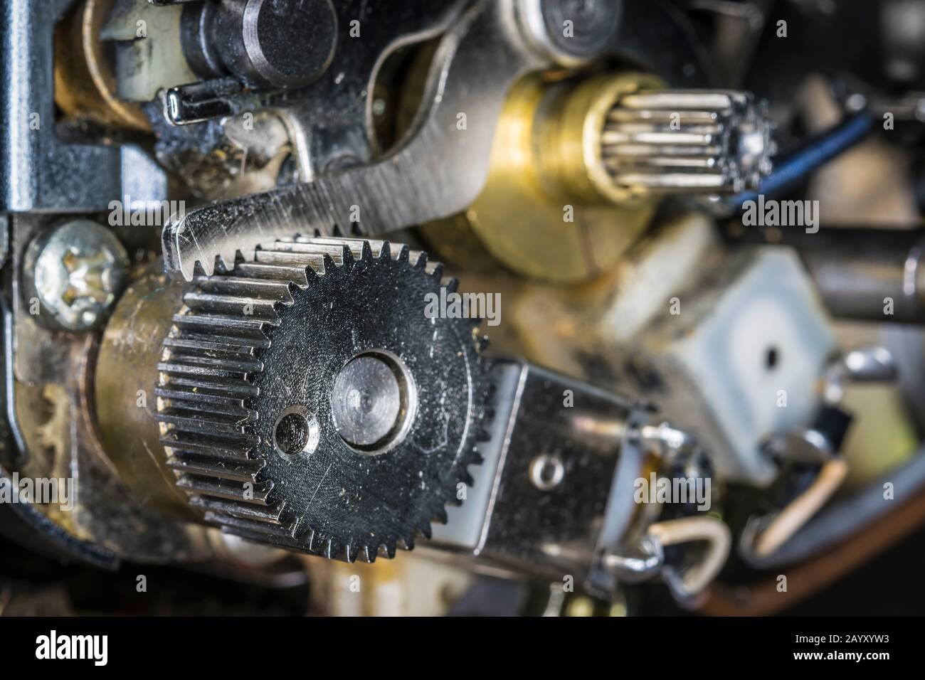 Mechanism of a historic calculator Stock Photo - Alamy