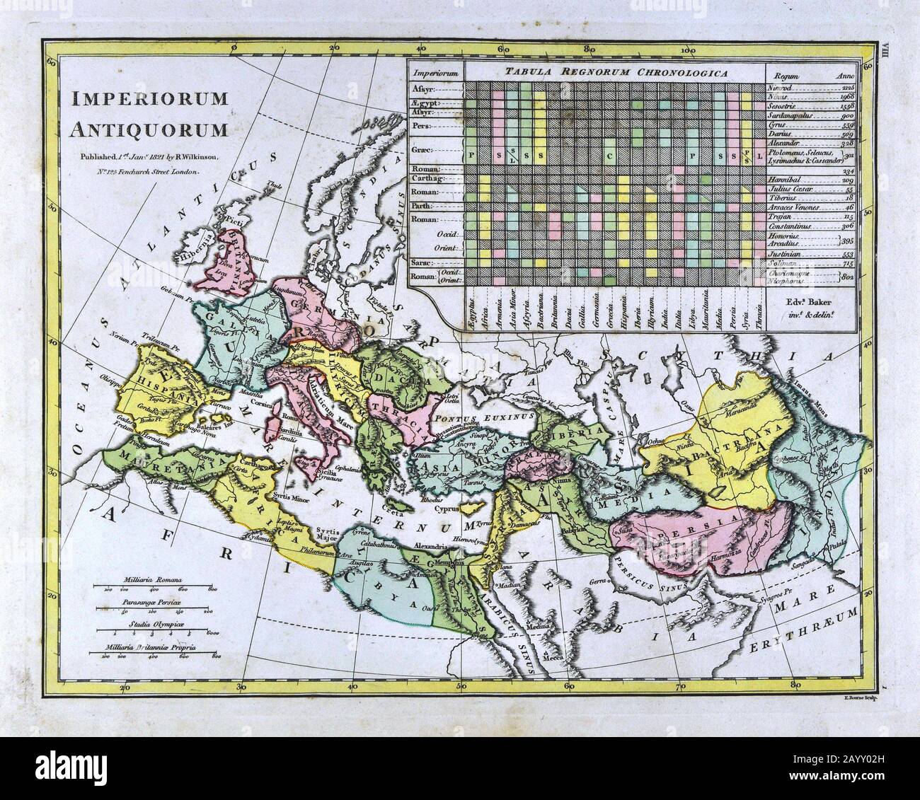 1808 Wilkinson Map Ancient Stock Photo - Alamy