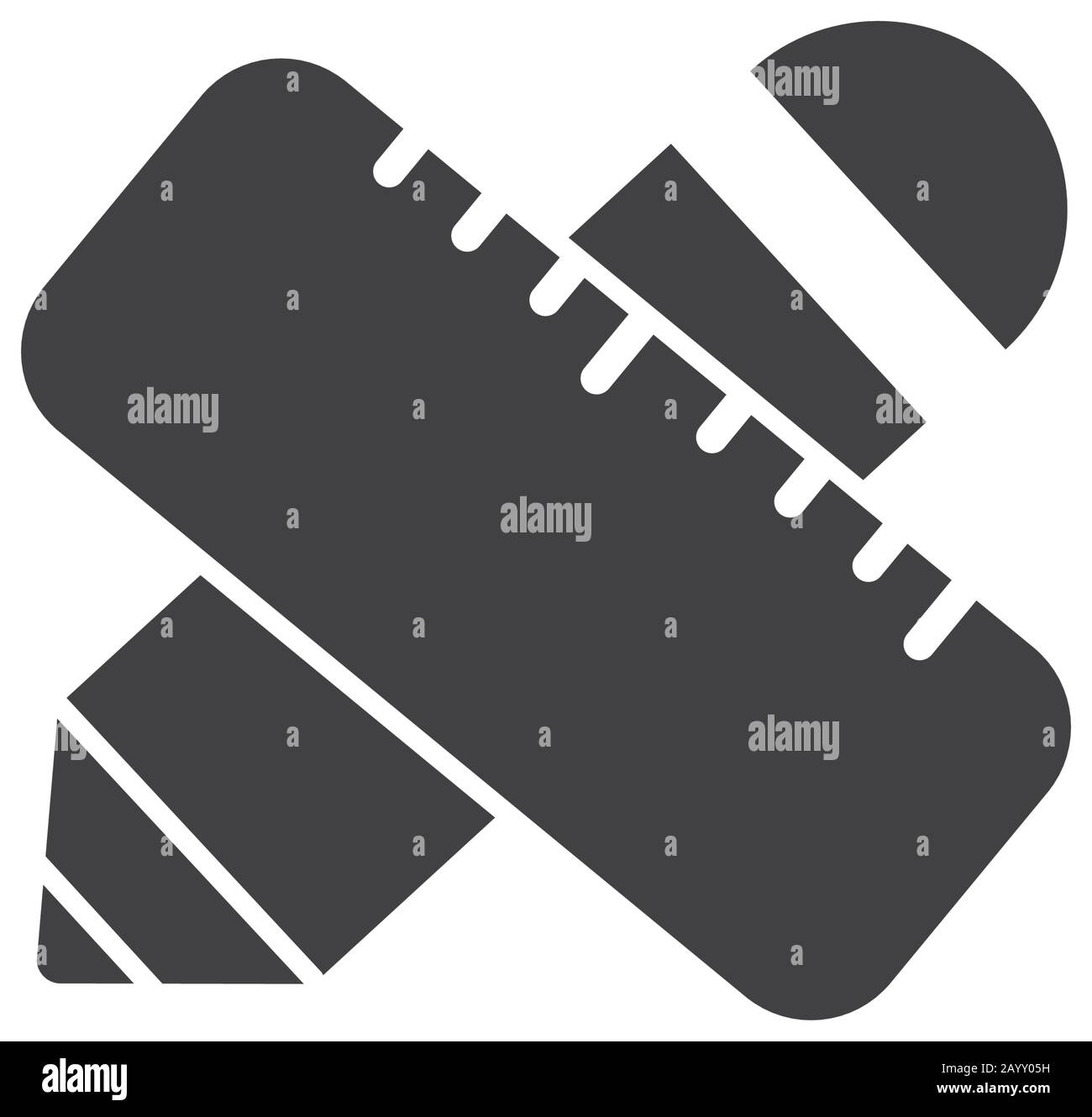 School pencil and ruler silhouette style icon design, Eduaction class ...