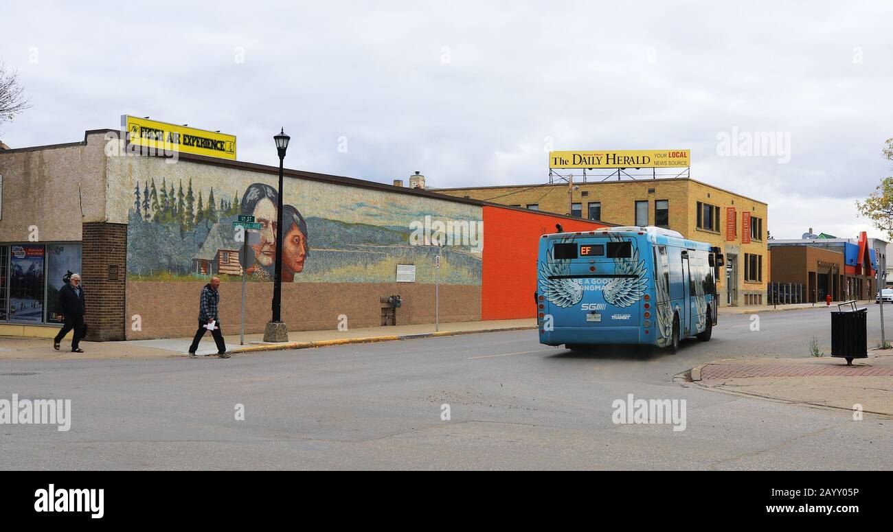 Street view in Prince Albert, Saskatchewan, Canada. Prince Albert is ...