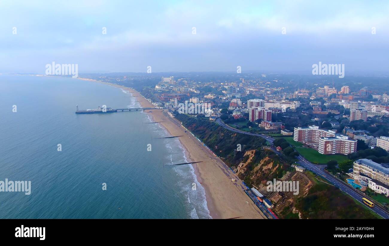 Boscombe Pier at Bournemouth - aerial view Stock Photo - Alamy