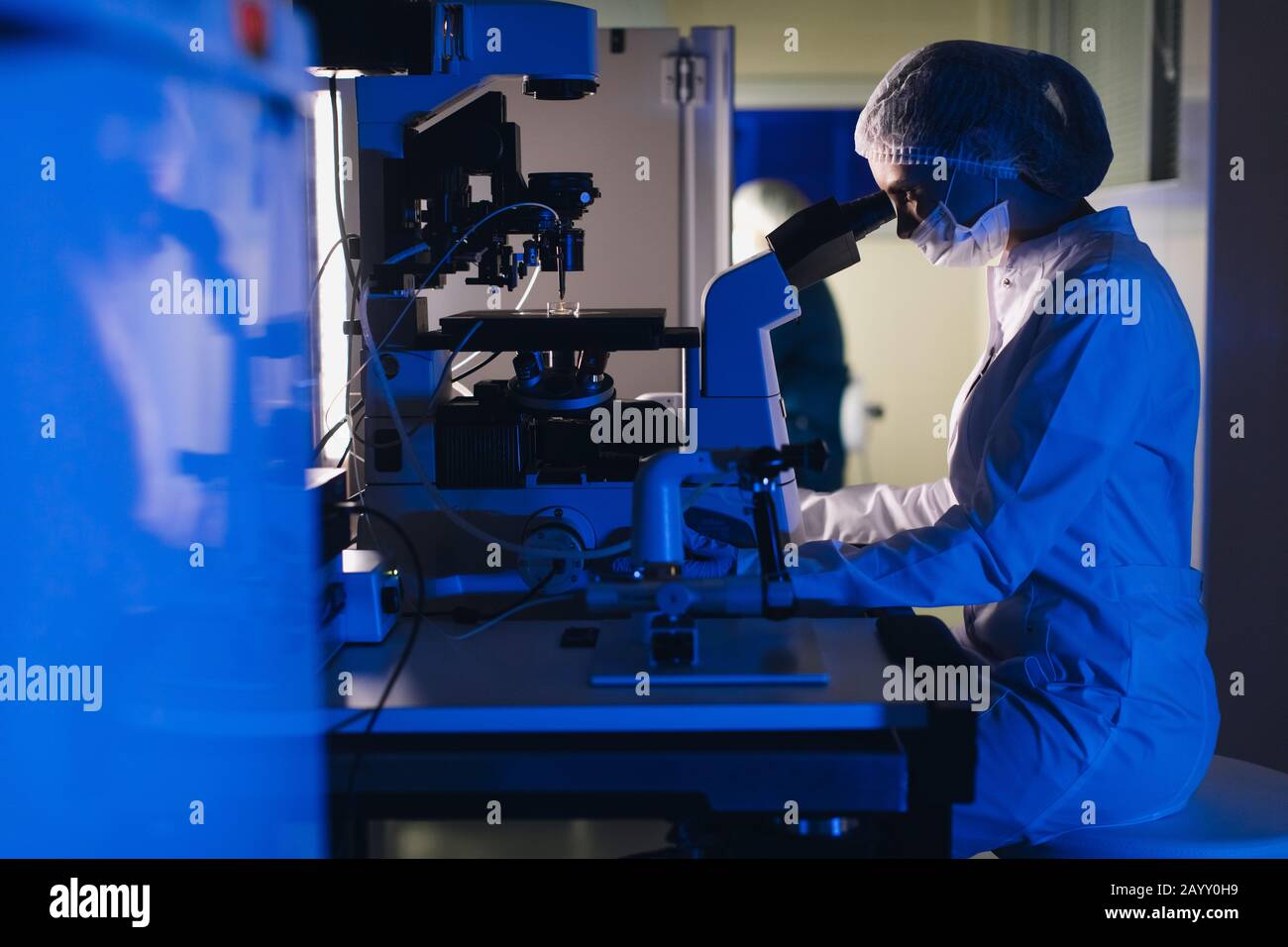 In a Modern Laboratory Scientist Conduct Experiments. Chief Research ...