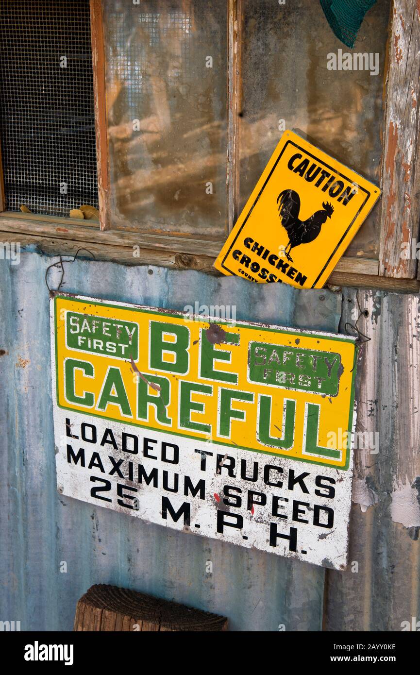 Rusty signs at the historic Gold King Mine and Ghost Town from the 1890 ...