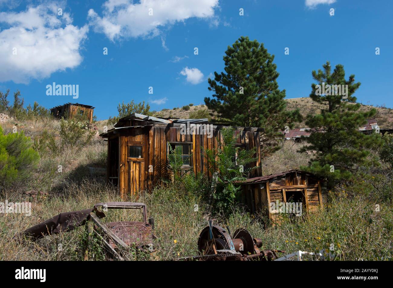 Old buildings at the historic Gold King Mine and Ghost Town from the ...