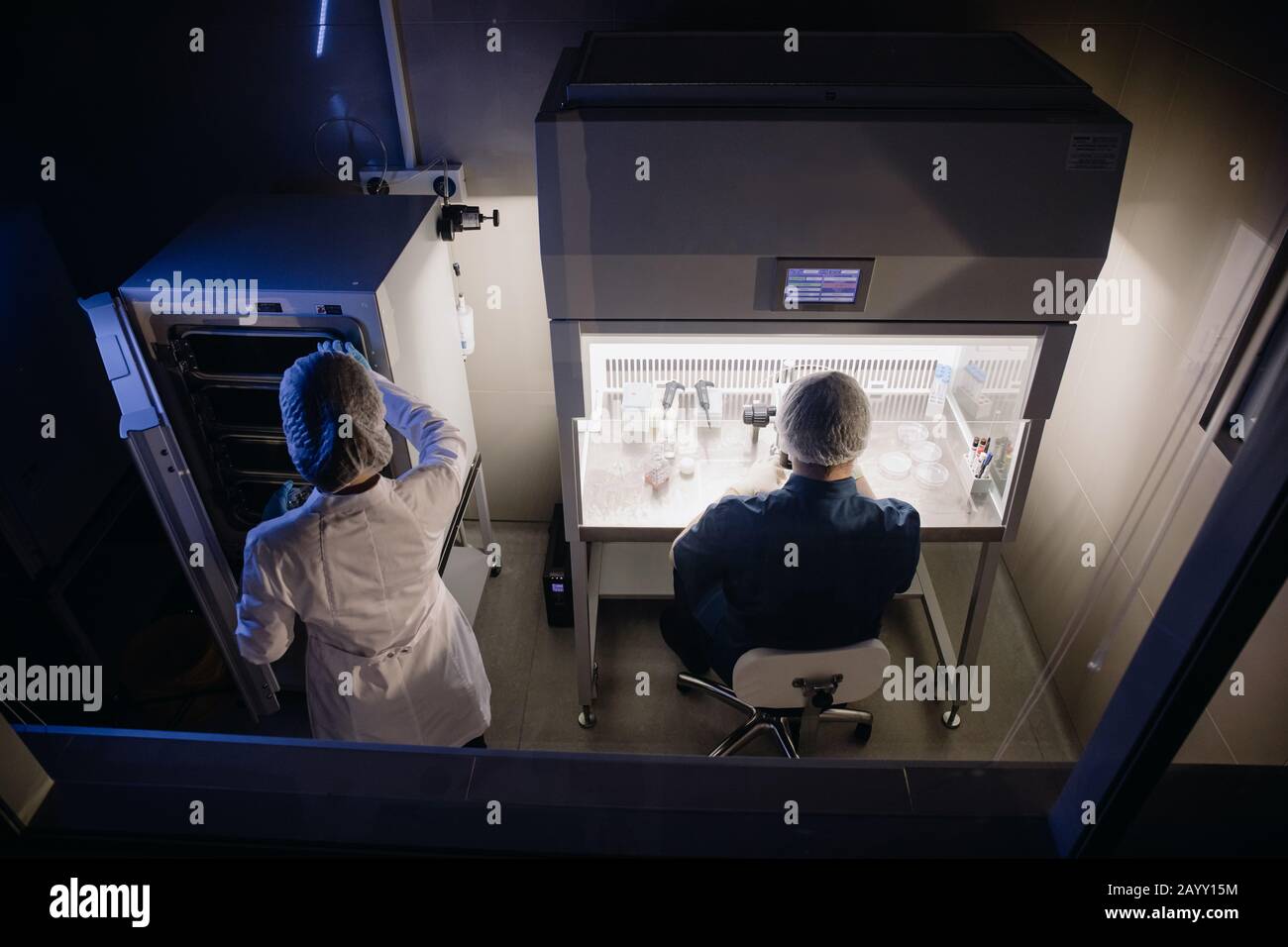 In a Modern Laboratory Scientist Conduct Experiments. Chief Research ...