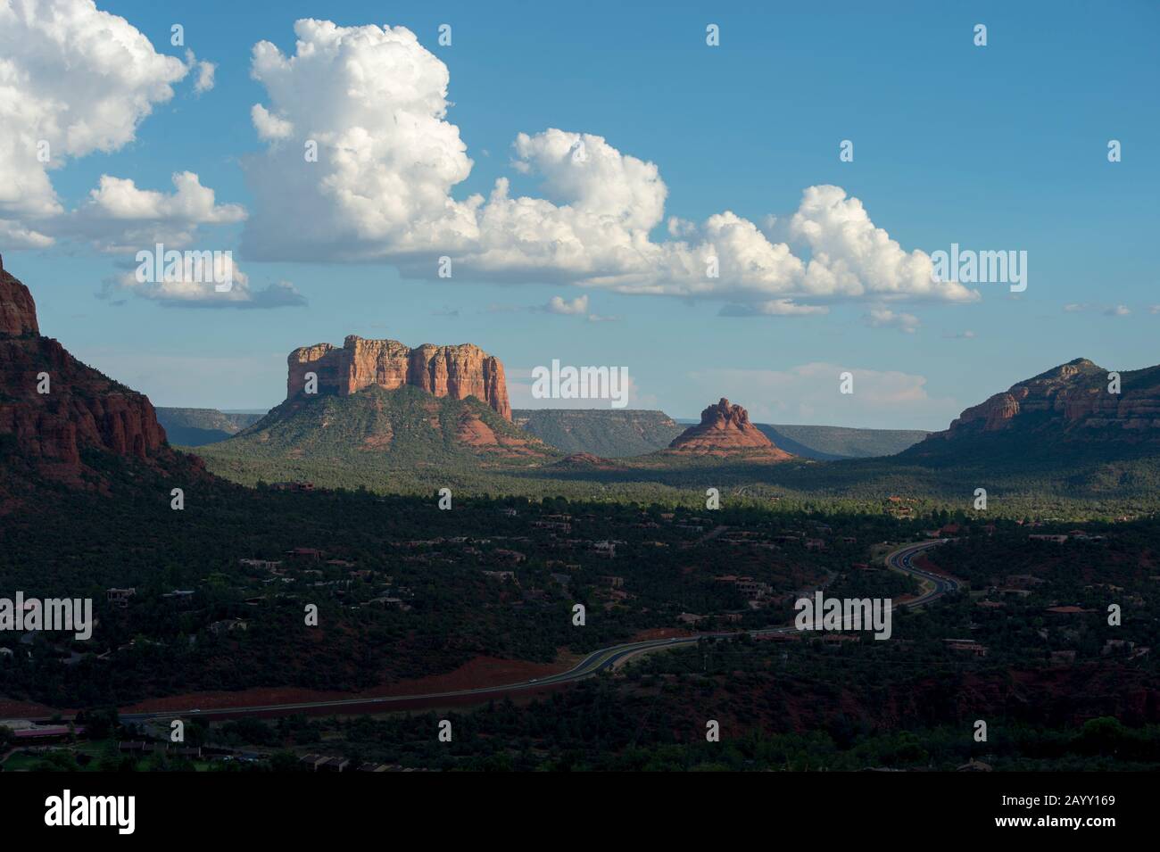 View of Courthouse Butte and Bell Rock Butte from the Airport Mesa Loop ...