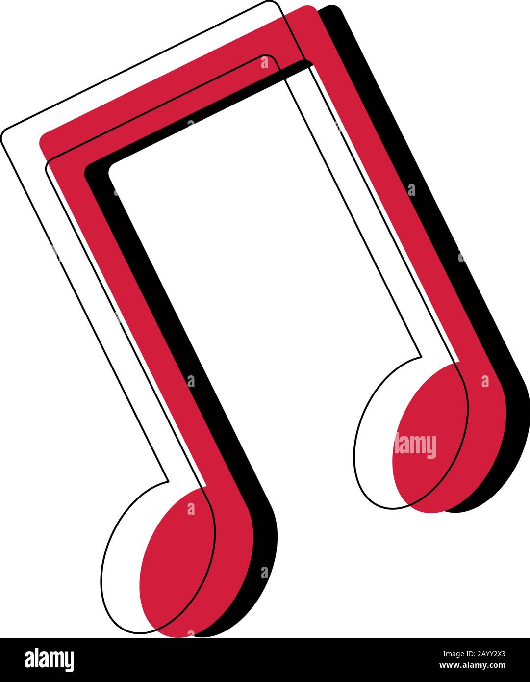 Isolated cartoon musical note Stock Vector Image & Art - Alamy