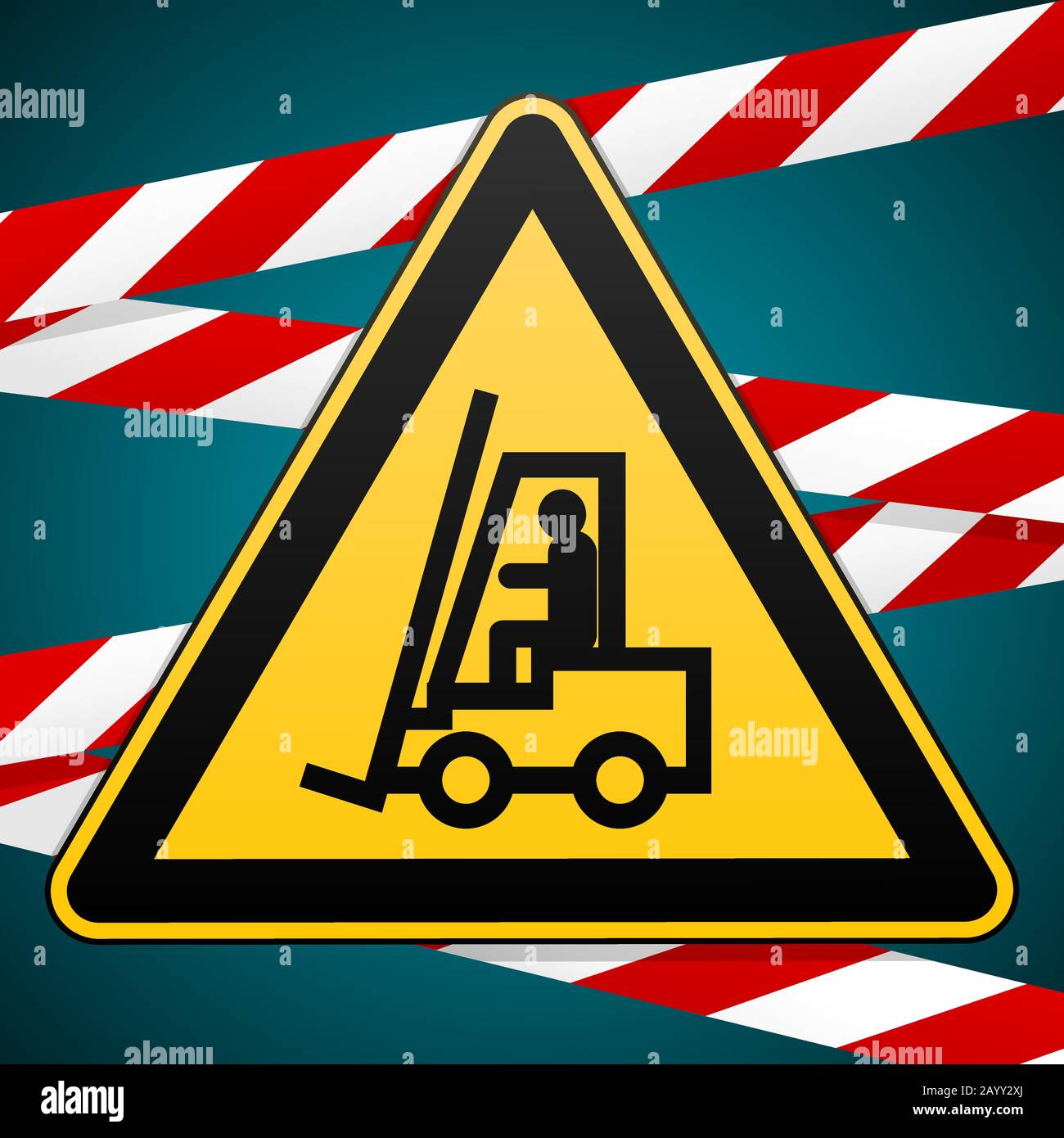 Safety sign. Caution - danger Autoloader. High-risk zone. Barrier tape ...