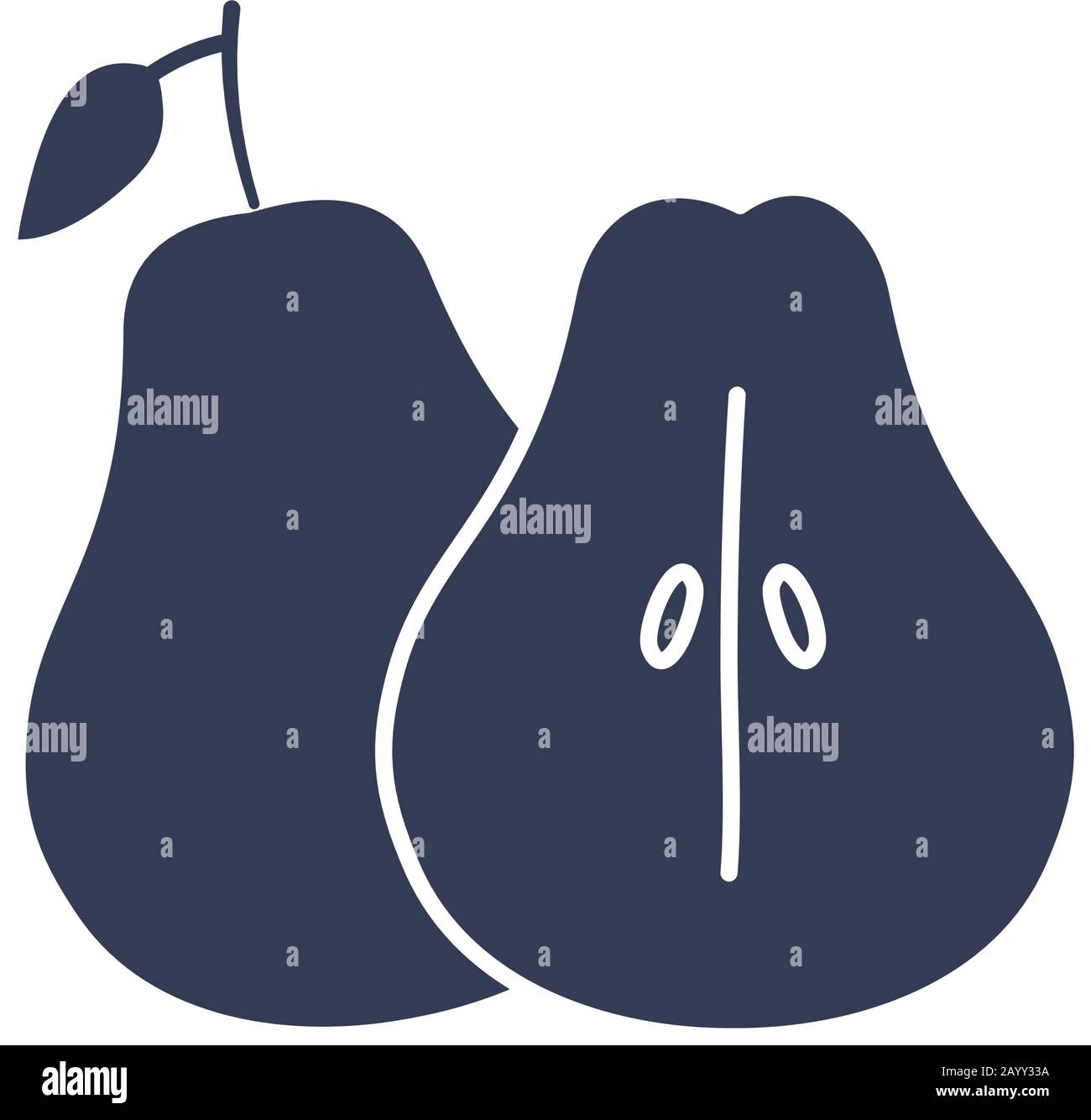 pear silhouette style icon design, Fruit healthy organic food sweet and ...