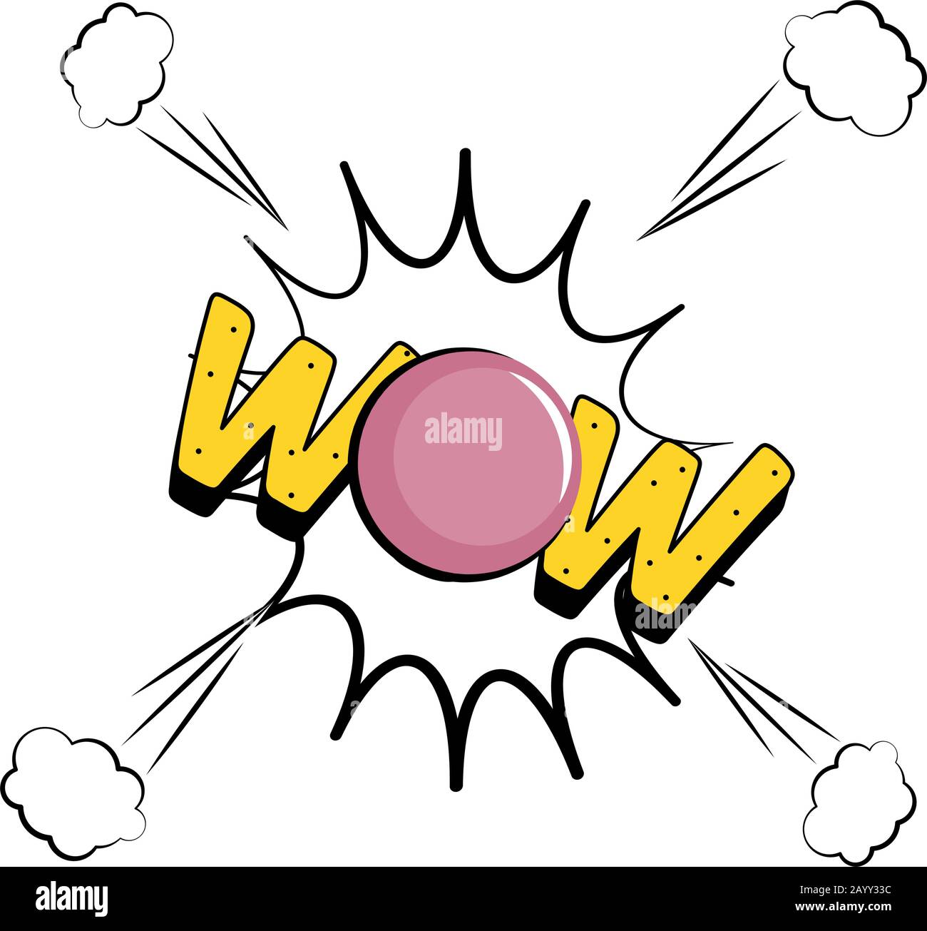 Wow comic bubble expression Stock Vector Image & Art - Alamy