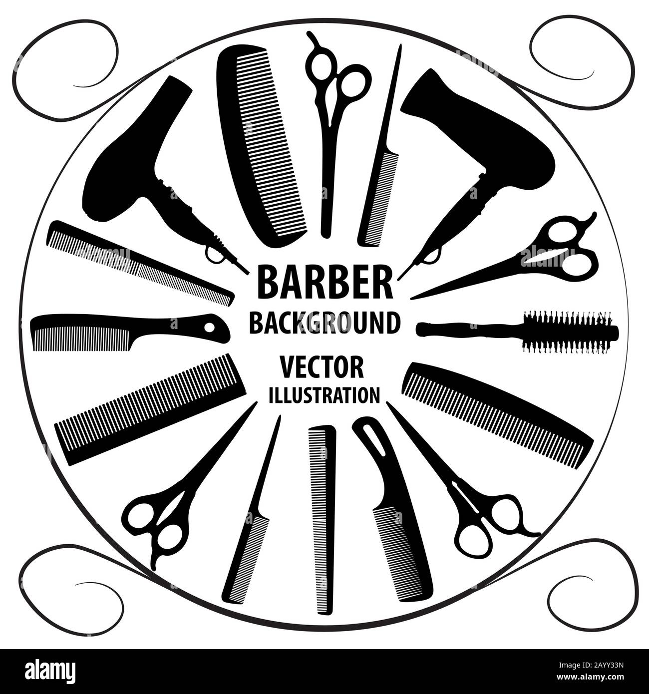 Black white barbershop icon Stock Vector Images - Alamy