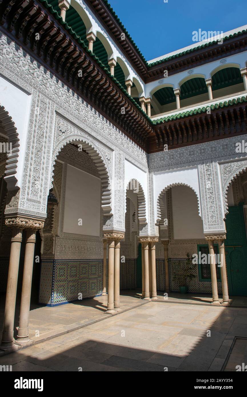 Inner courtyard of the Mahkama du Pacha, a working courthouse, in ...