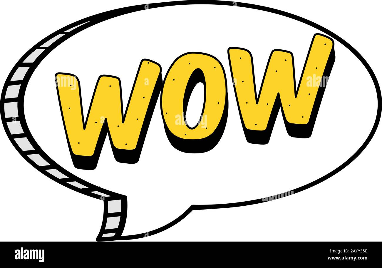 Wow comic bubble expression Stock Vector Image & Art - Alamy