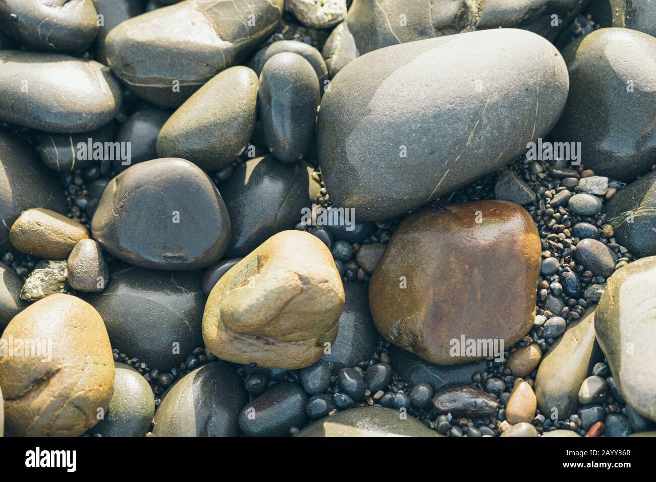 Smooth Round Pebble; Natura Background. Textures Stock Photo - Alamy