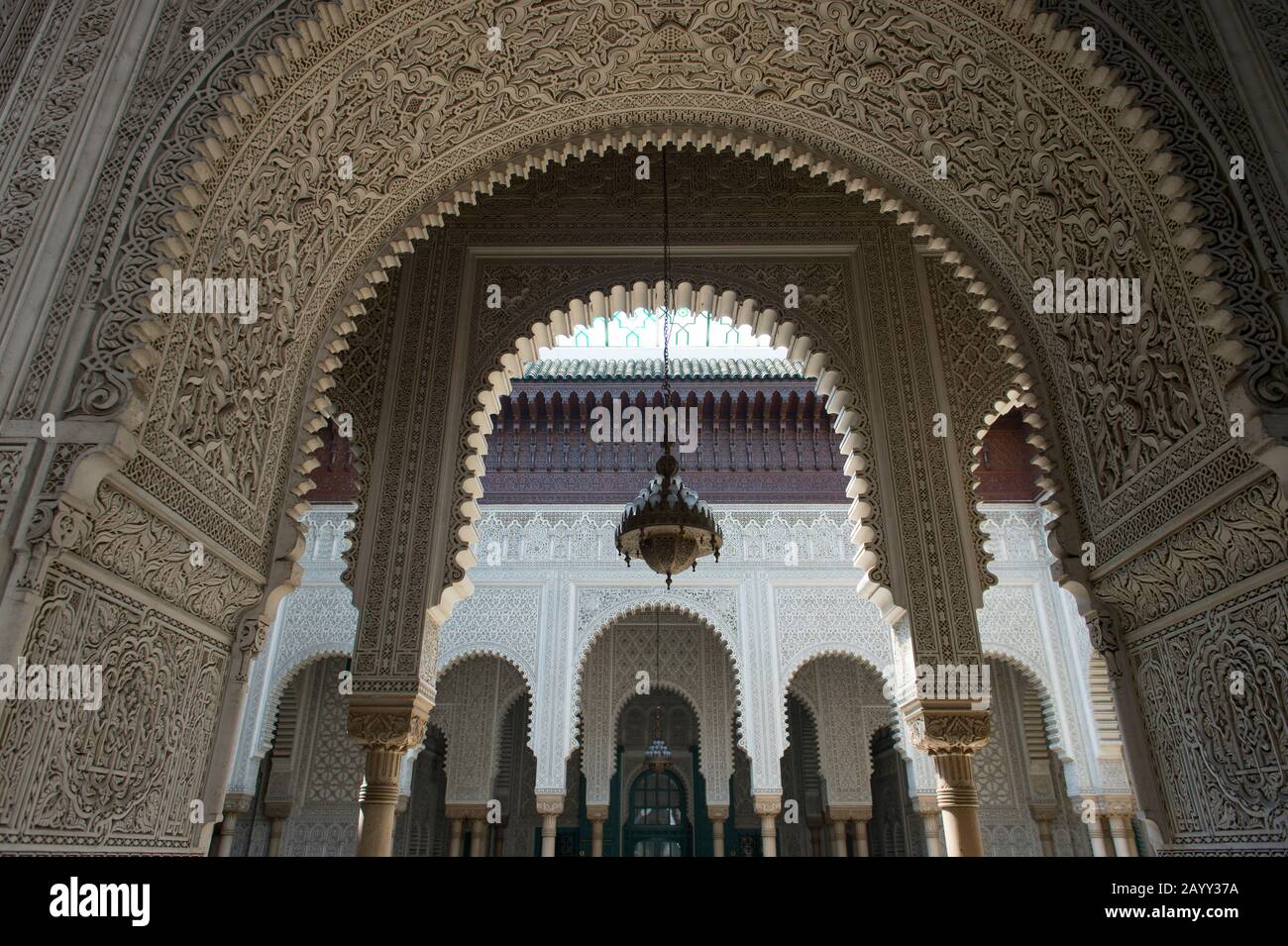 Inside the Mahkama du Pacha, a working courthouse, in Habous, one of ...