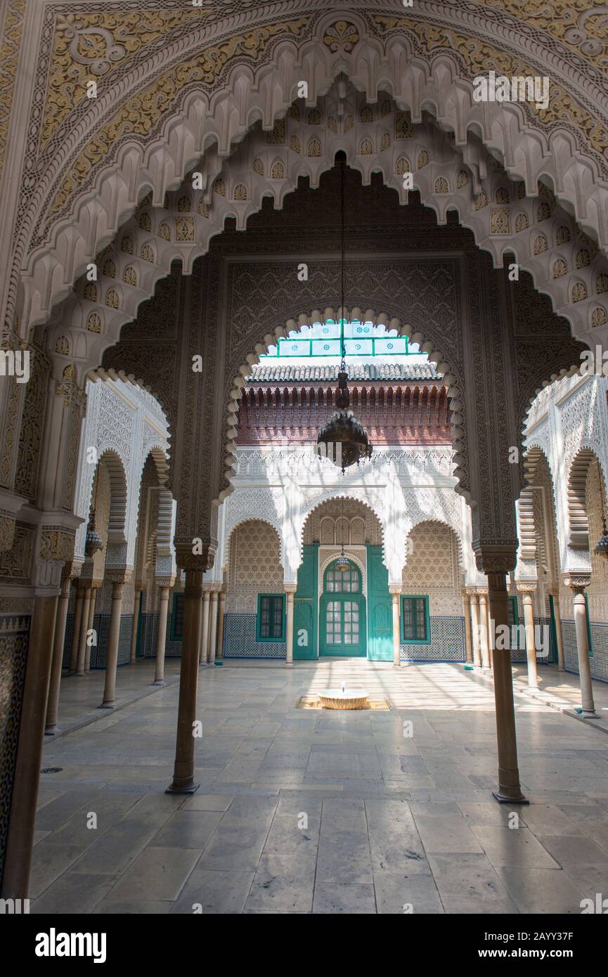 Inside the Mahkama du Pacha, a working courthouse, in Habous, one of ...