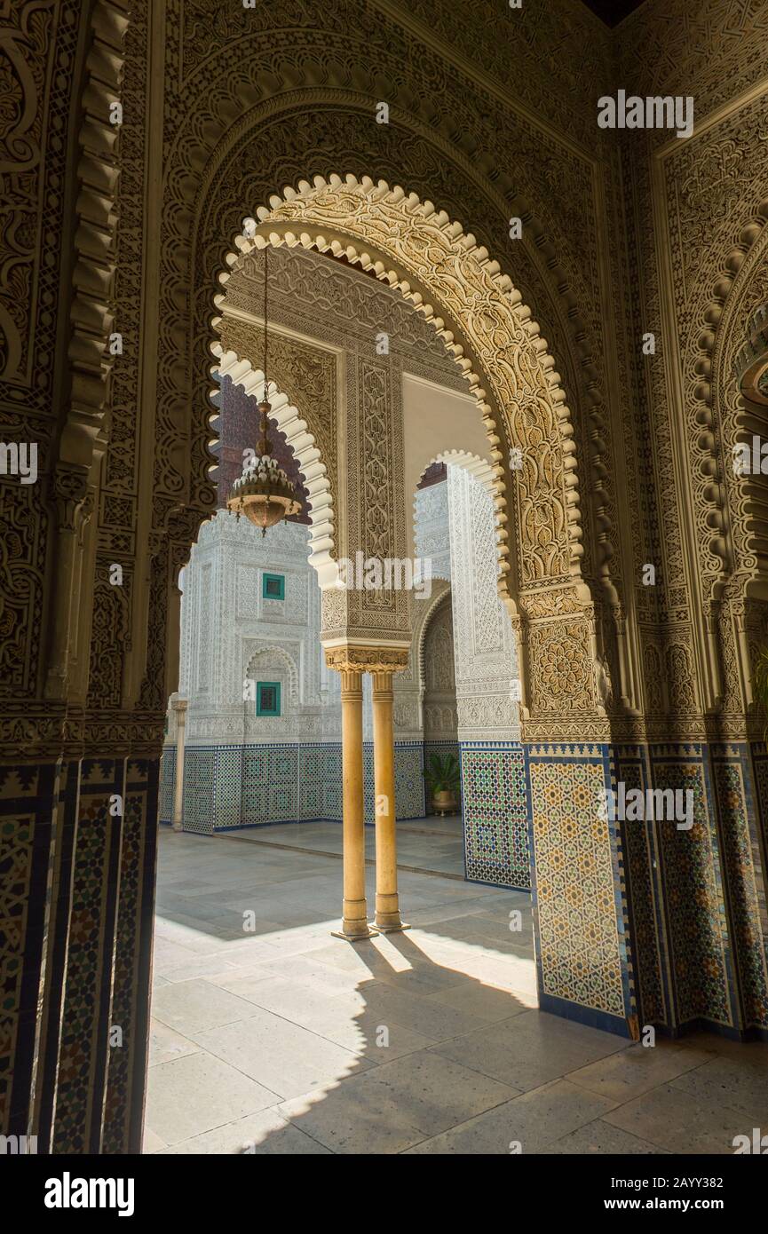 Inside the Mahkama du Pacha, a working courthouse, in Habous, one of ...