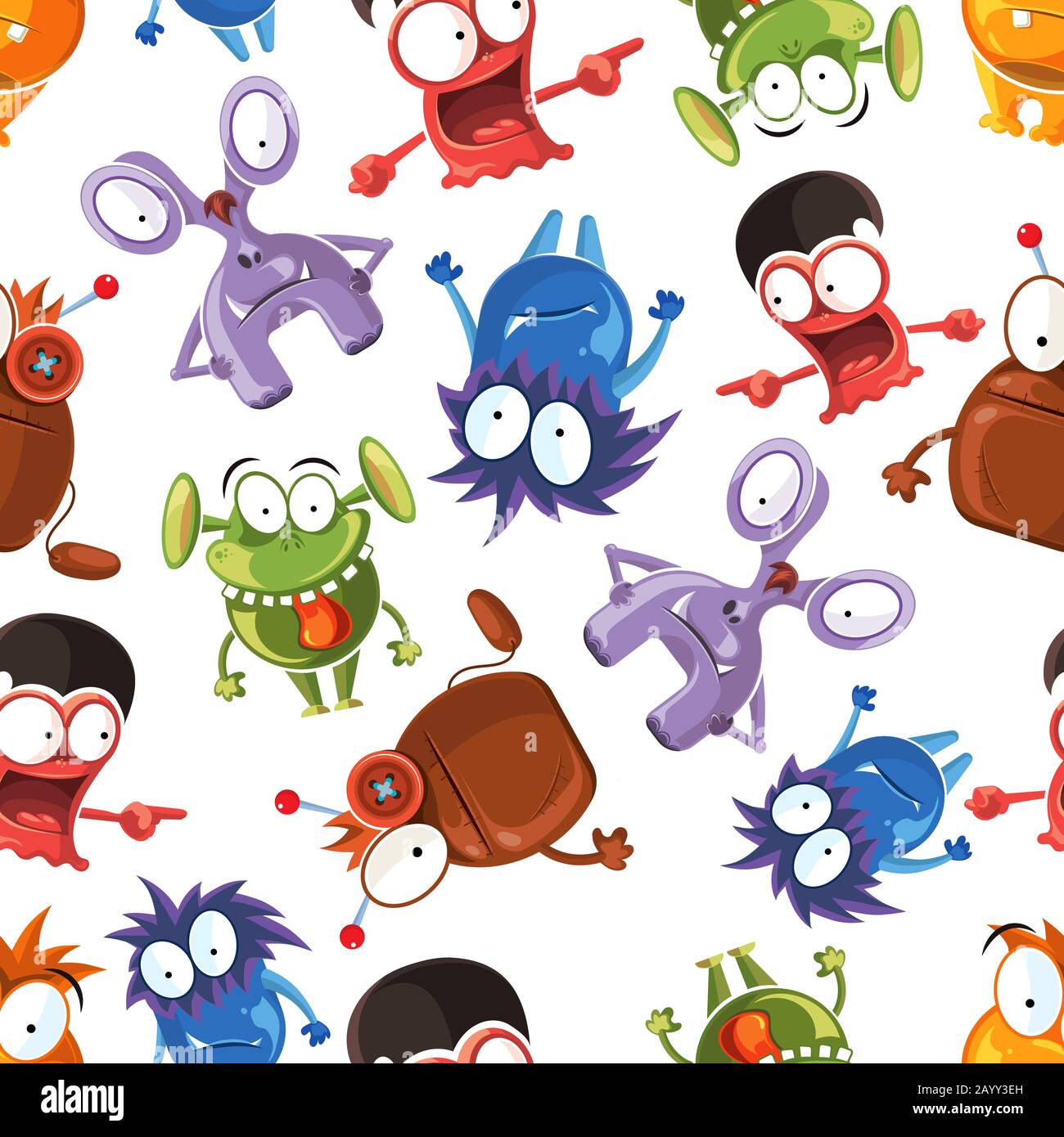 Seamless monster pattern. Design background halloween with monster ...