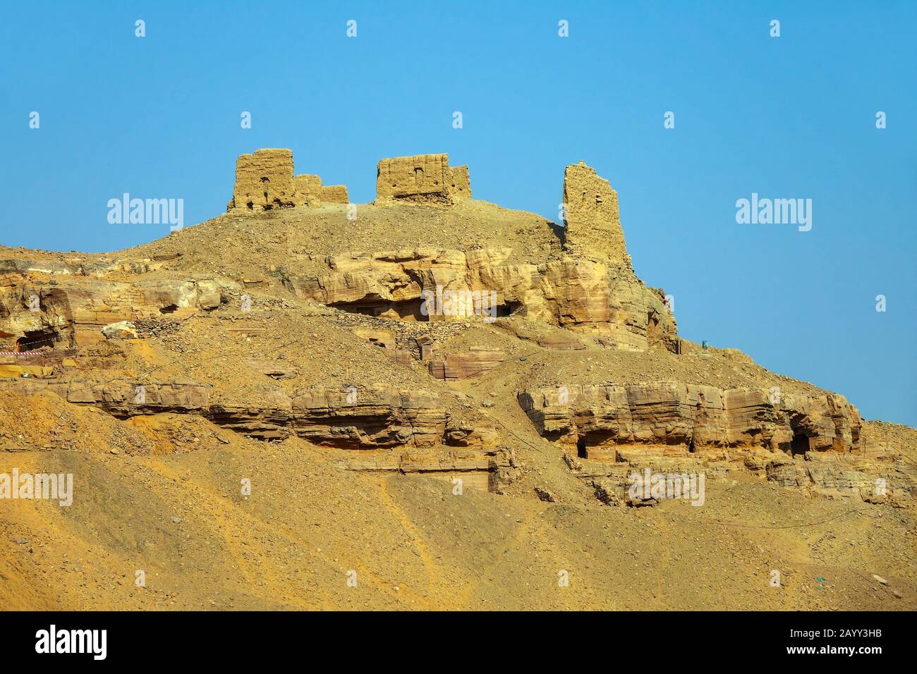 Tombs of Nobles mountain In Egypt Stock Photo - Alamy