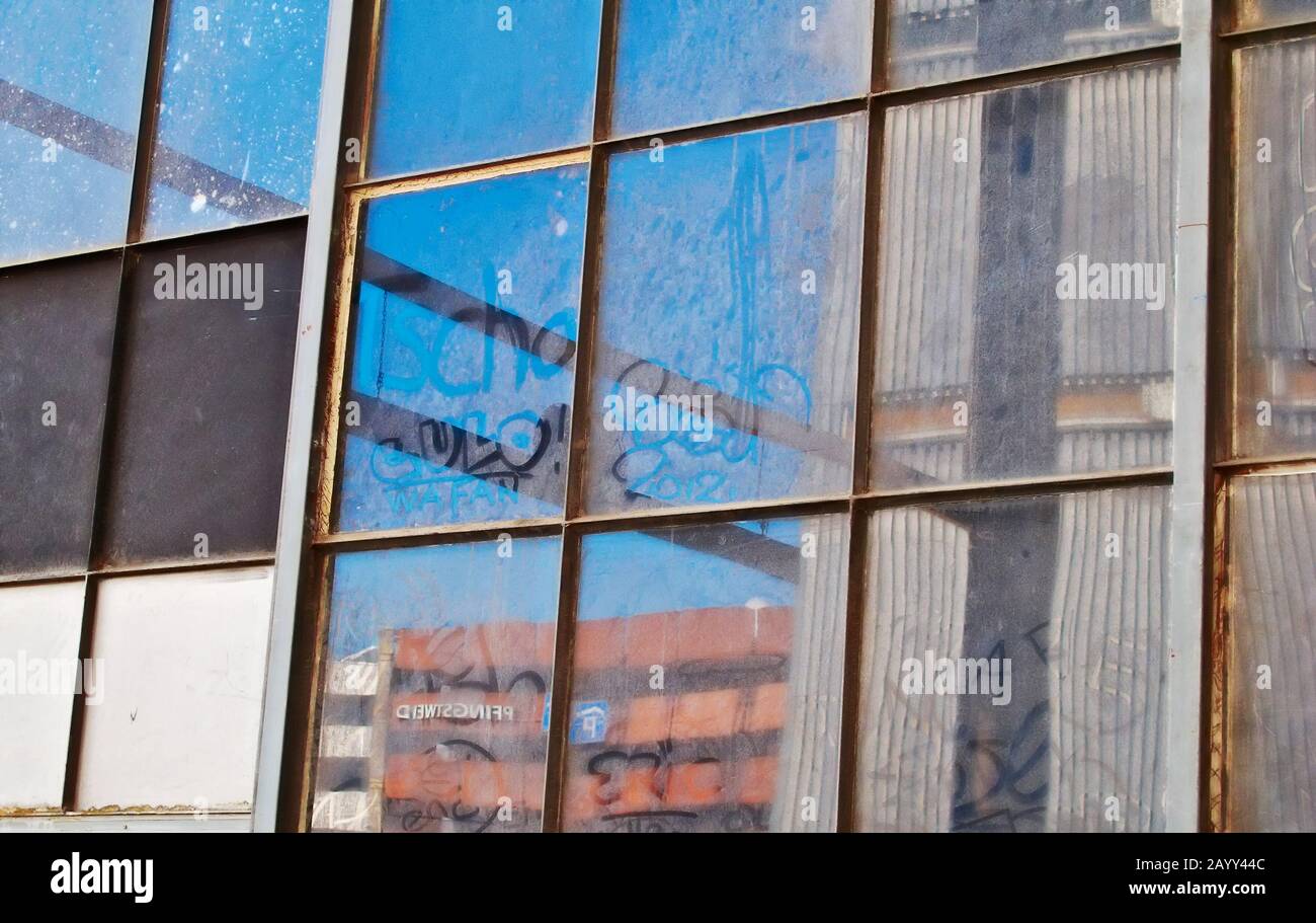 Front of an industry building with windows in Zurich, Switzerland Stock ...