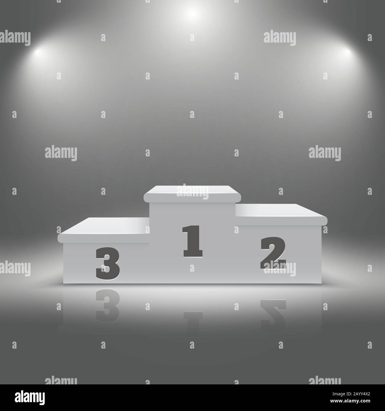 Illuminated realistic sport winners 3d podium. Pedestal for winners and ...