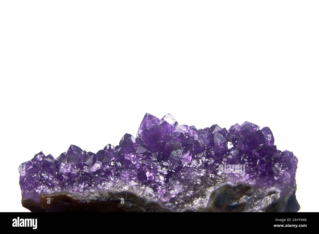 Amethyst crystals geode isolated on white background. Stock photo Stock ...