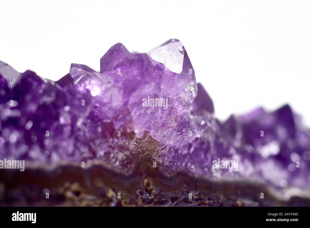 Amethyst crystals geode isolated on white background. Stock photo Stock ...