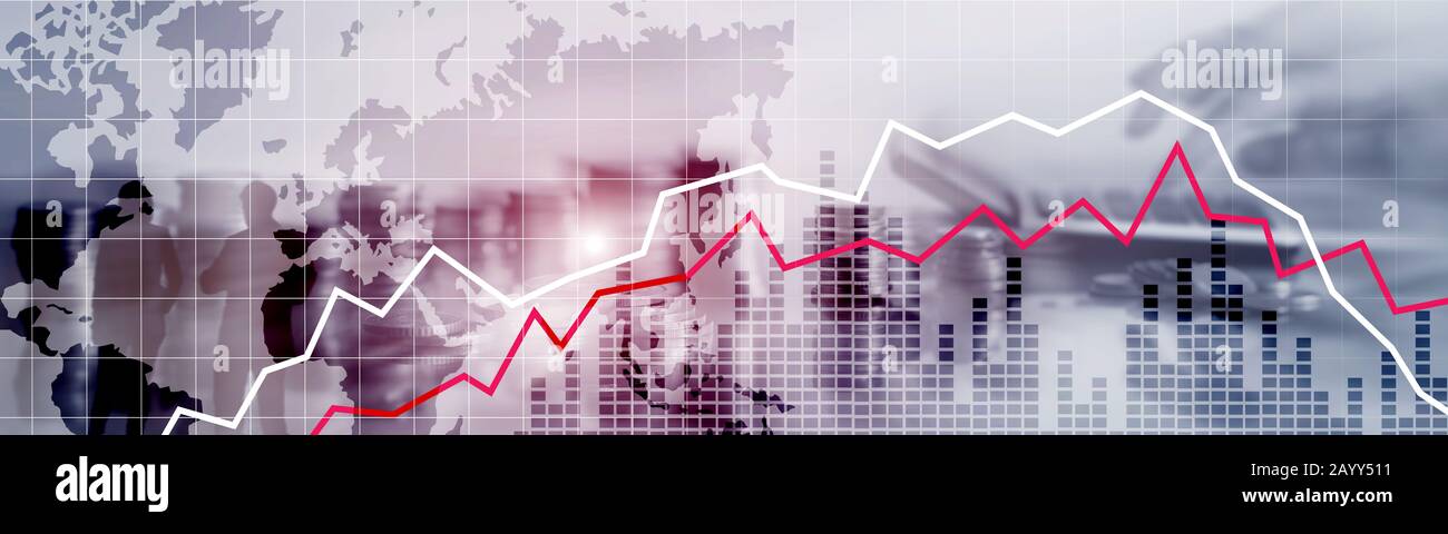 Red and White Stock Market Graph. Web header or banner Stock Photo - Alamy